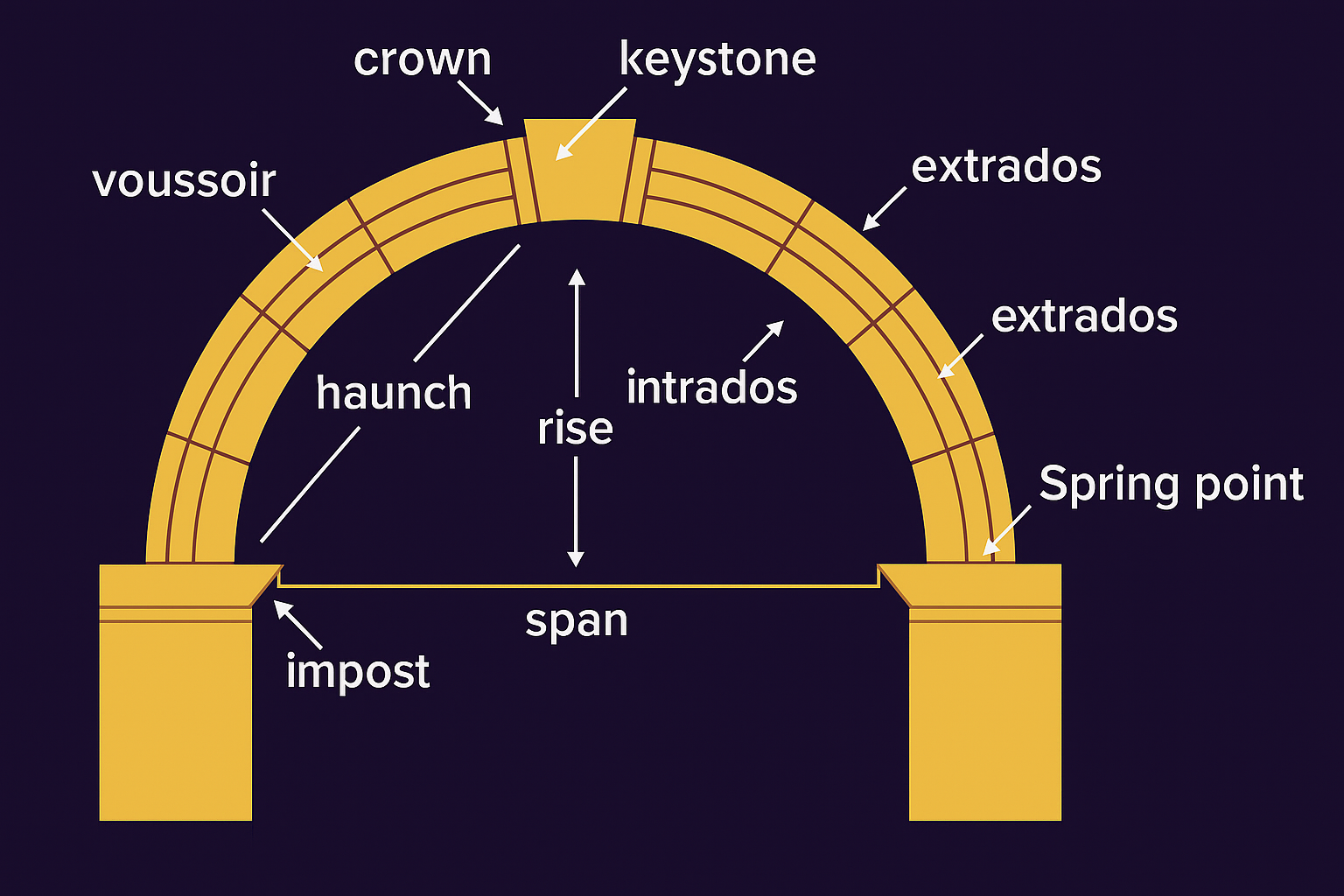 The highest central wedge-shaped block of an arch is called - Civinnovate